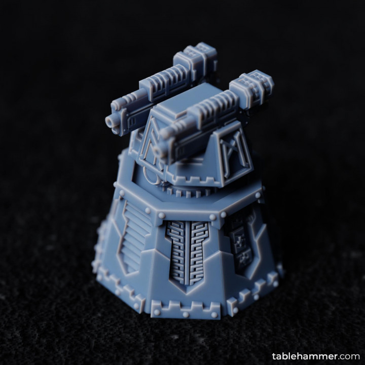 3D Printable Dwarf turret: Stationary gun turret by Tablehammer