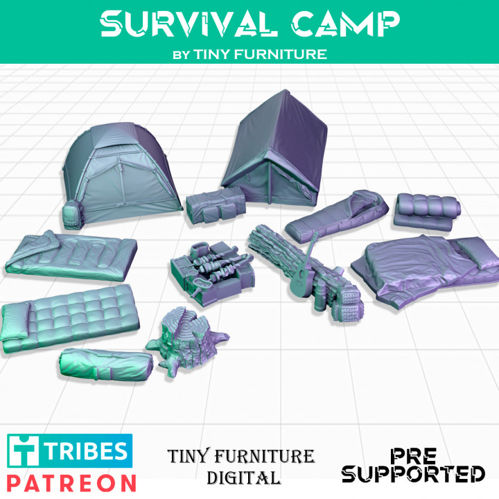 3D Printable Survival Camp by Tiny Furniture