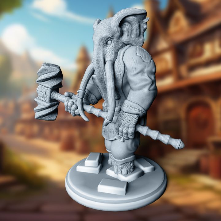 3D Printable Loxodon Blacksmith Zoboorol by Krakulu