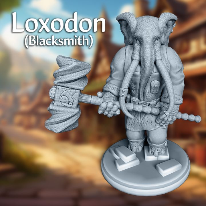 3D Printable Loxodon Blacksmith Zoboorol by Krakulu