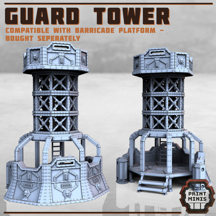 3D Printable Guard Tower - Kaledon Fortis FOB by Print Minis