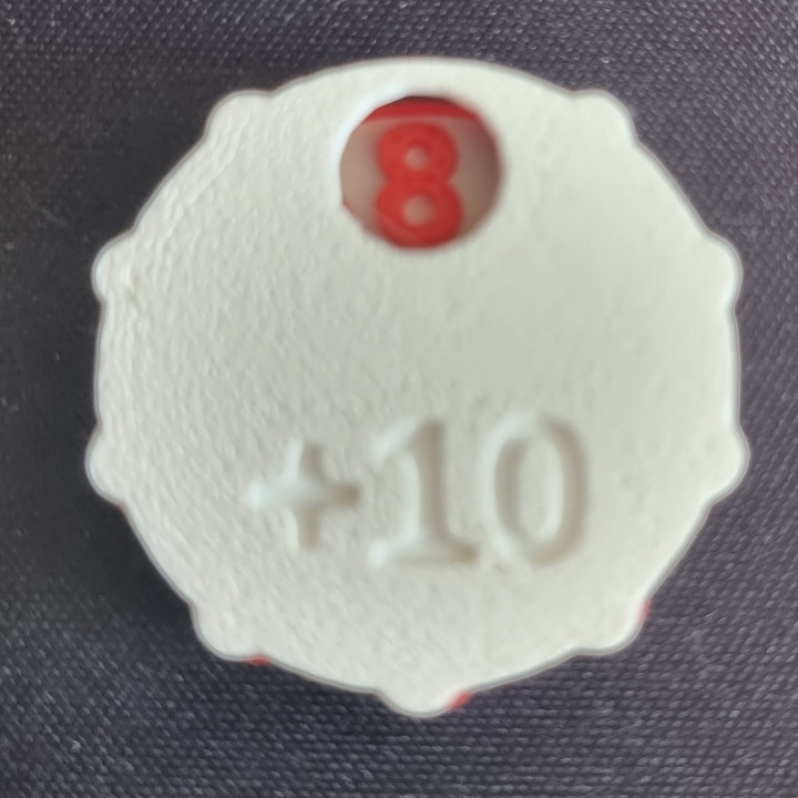 3D Printable Coin sized Counter / Tracker - Hit point by Svend Feldt