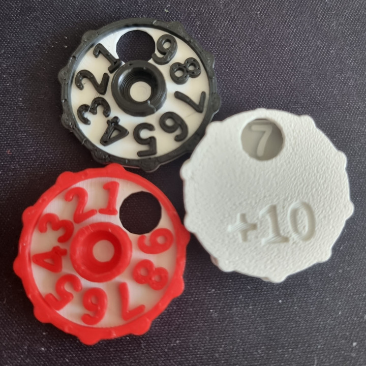 3D Printable Coin sized Counter / Tracker - Hit point by Svend Feldt