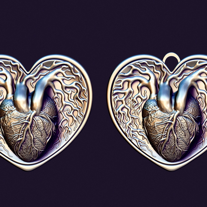 3D Printable HEART MEDALLION by Viktoriya Kabanova