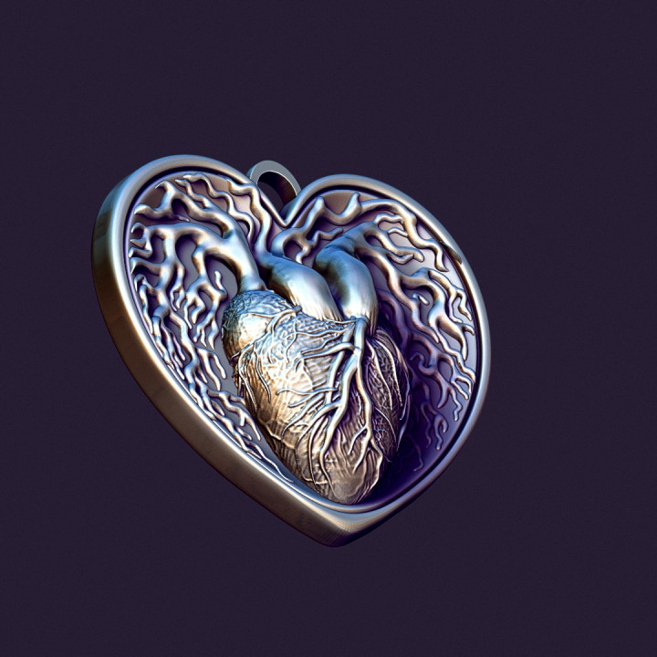 3D Printable HEART MEDALLION by Viktoriya Kabanova
