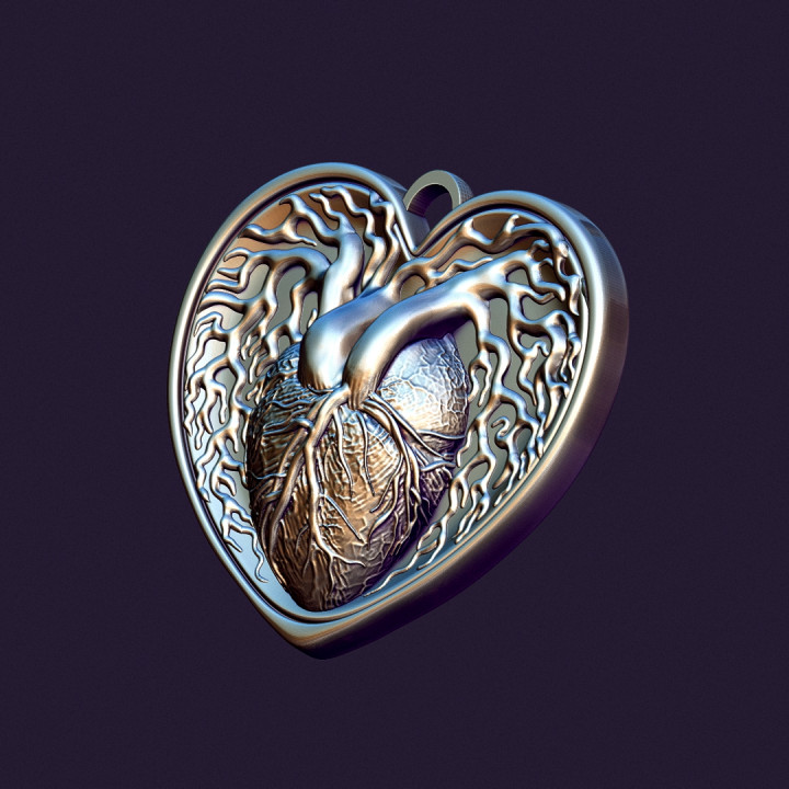 3D Printable HEART MEDALLION by Viktoriya Kabanova