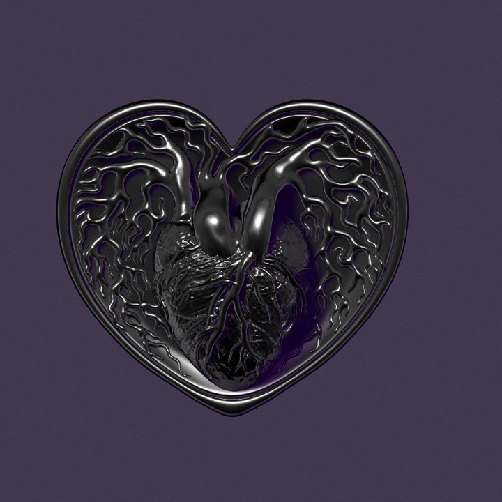 3D Printable HEART MEDALLION by Viktoriya Kabanova