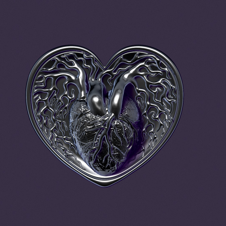 3D Printable HEART MEDALLION by Viktoriya Kabanova