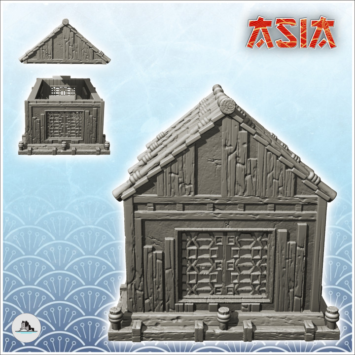 3D Printable Asian stone building with large windows (21) - Medieval ...