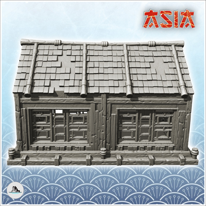 3D Printable Asian stone building with large windows (21) - Medieval ...