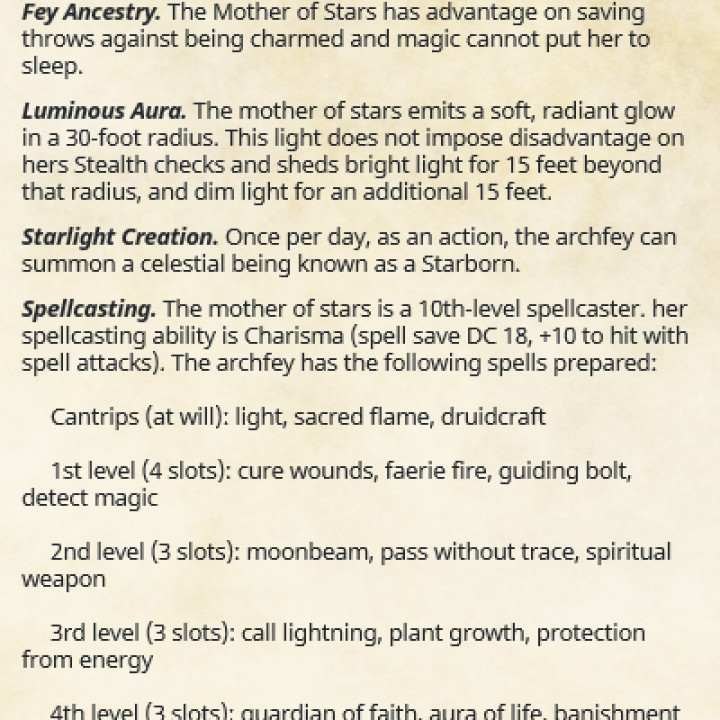 3D Printable Arch Fey - Mother of Stars - 28mm base by FaeFire Miniatures