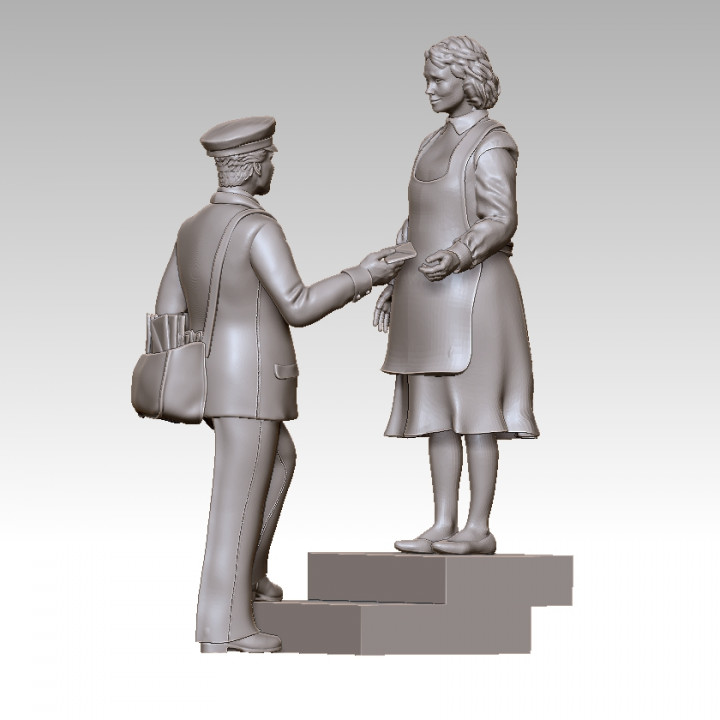 3D Printable POSTMEN AND WOMAN by Dmitry Tishchenkov