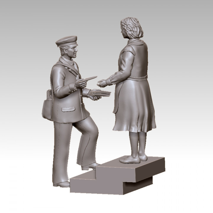 3D Printable POSTMEN AND WOMAN by Dmitry Tishchenkov