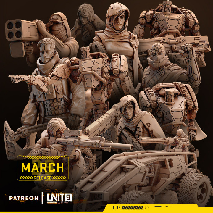 3D Printable Cyberpunk models BUNDLE - Nomads (March23 release) by UNIT9