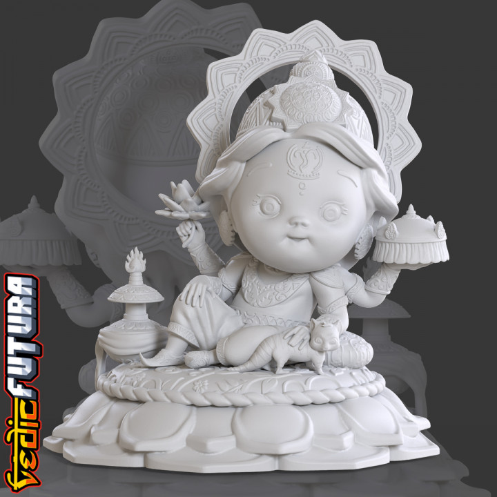 3D Printable Chibi Kubera - God of Prosperity [Easy Paint] by VedicFutura