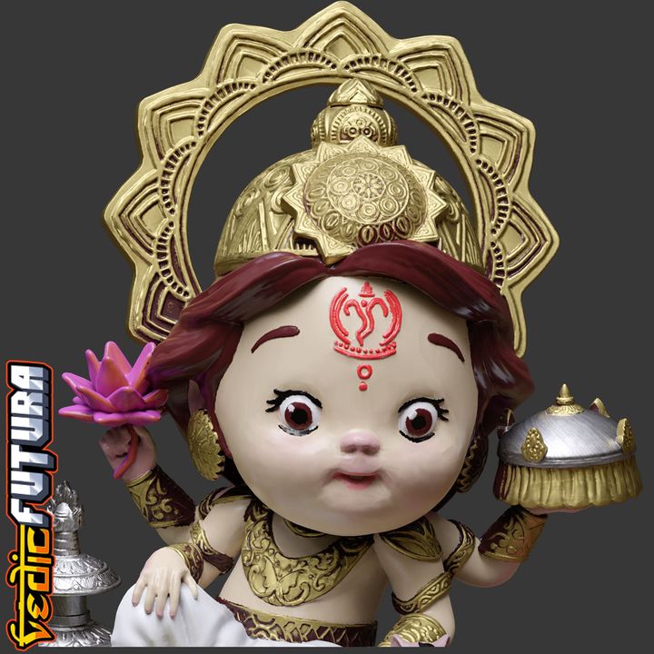 3D Printable Chibi Kubera - God of Prosperity [Easy Paint] by VedicFutura