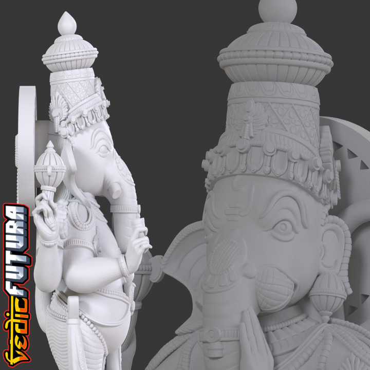 3D Printable Aadhyanta Prabhu - Half Hanuman Half Ganesh by VedicFutura