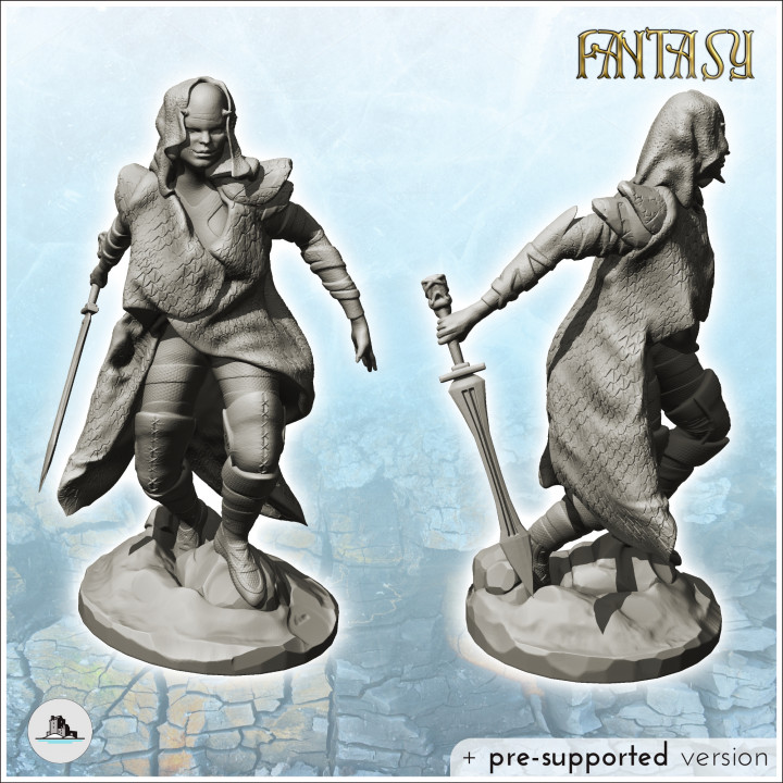 3D Printable Horned woman with running sheepskin (3) - Medieval Fantasy ...