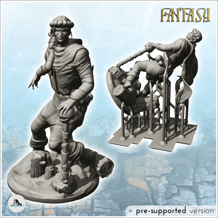 3D Printable Elf man with hat and wooden boat (7) - Medieval Fantasy ...