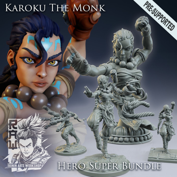 3D Printable Karoku The Monk - Super Bundle by Ronin Arts Workshop