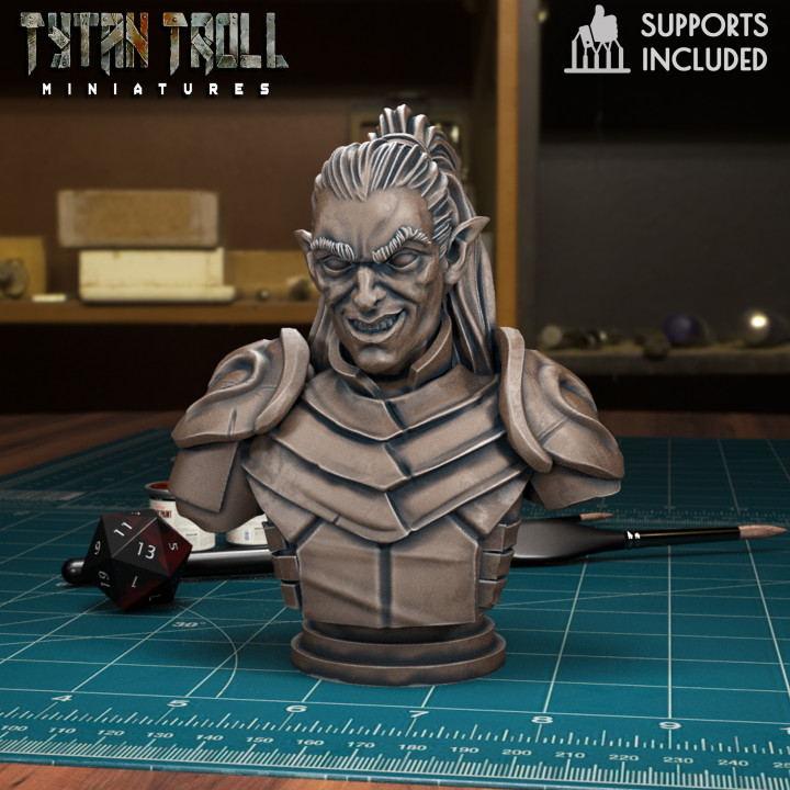 3D Printable Rahadin Bust [Pre-Supported] by TytanTroll Miniatures