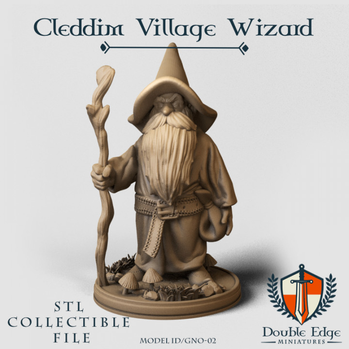 3D Printable Cleddim Village Wizard by Double Edge Miniatures 3D Printable Cleddim Village Wizard by Double Edge Miniatures
