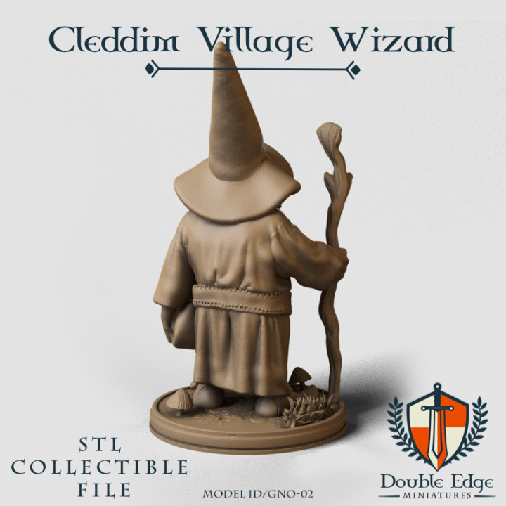 3D Printable Cleddim Village Wizard by Double Edge Miniatures 3D Printable Cleddim Village Wizard by Double Edge Miniatures