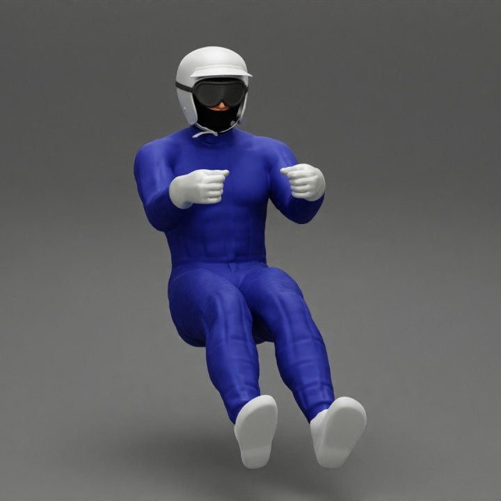 3D Printable Racing driver in the car 2 by 3DGeschaft Miniatures Figures