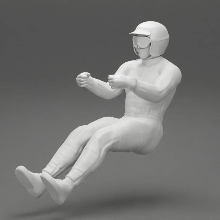 3D Printable Racing driver in the car 2 by 3DGeschaft Miniatures Figures