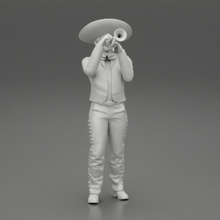 3D Printable Mariachi mexican musician playing on trumpet by 3DGeschaft ...