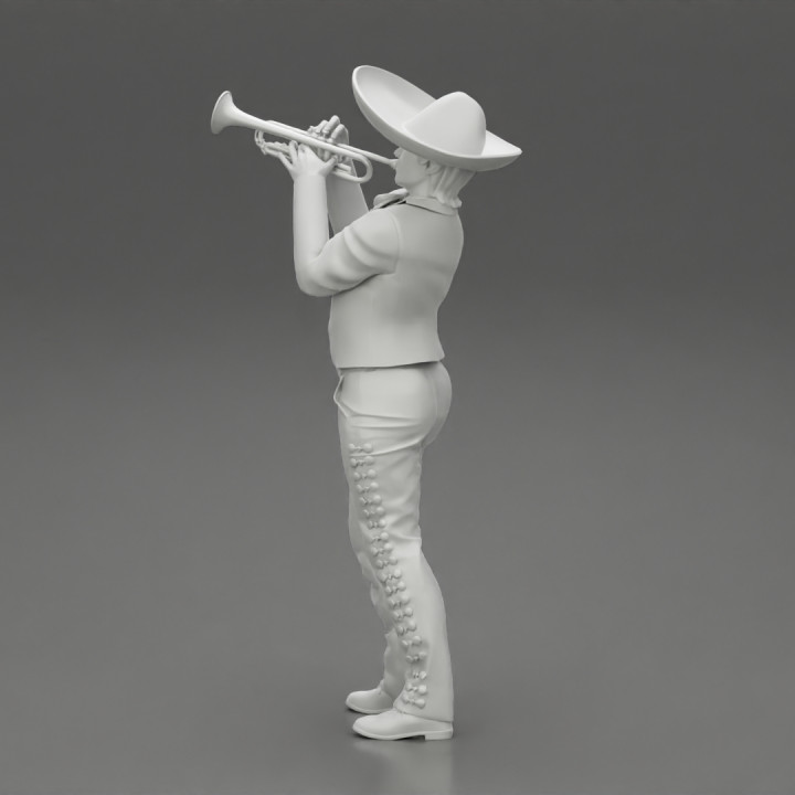 3D Printable Mariachi mexican musician playing on trumpet by 3DGeschaft ...