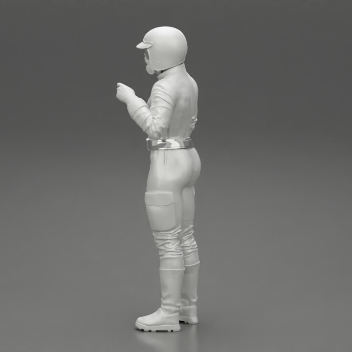 3D Printable Drag Racing driver standing in a gas mask by 3DGeschaft ...