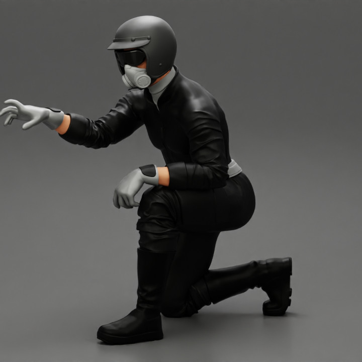 3D Printable Drag Racing driver sitting in a gas mask by 3DGeschaft ...