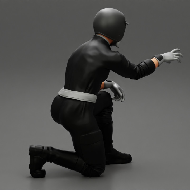 3D Printable Drag Racing driver sitting in a gas mask by 3DGeschaft ...