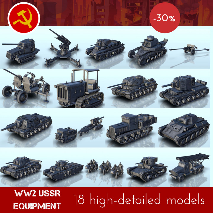 3D Printable USSR WW2 equipment pack - Soviet army WW2 Second World ...