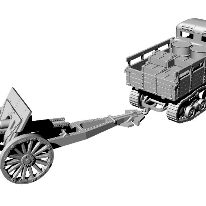 3D Printable STZ-5 Artillery tractor + Howitzer 122mm M1910/30 (USSR ...