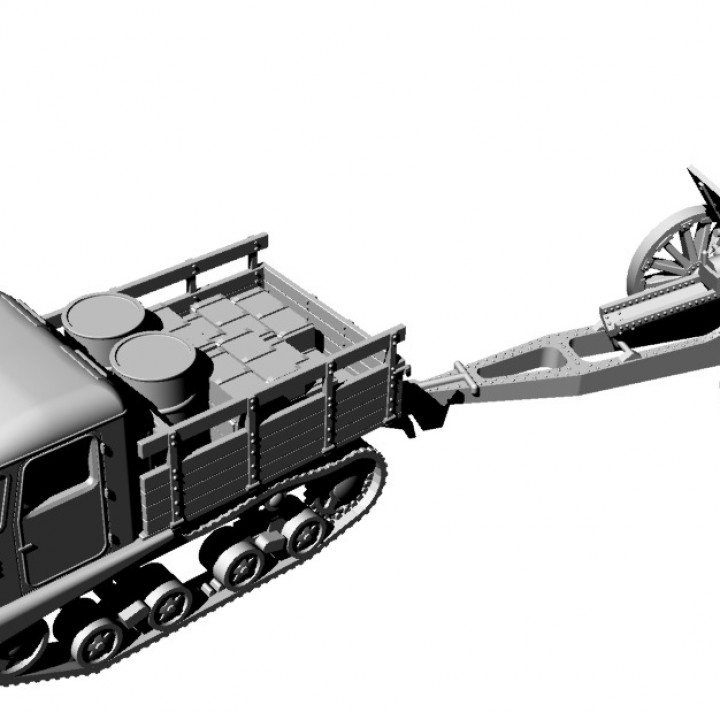 3D Printable STZ-5 Artillery tractor + Howitzer 122mm M1910/30 (USSR ...