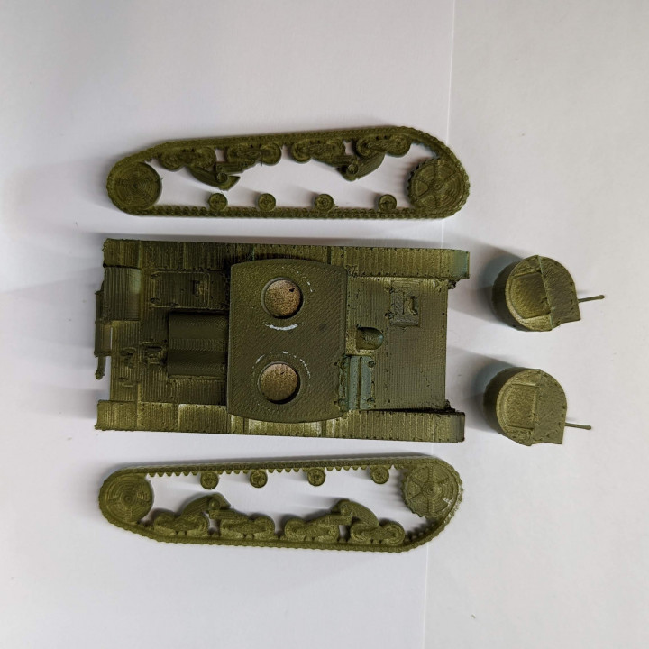 3D Printable Light tank T-26 (USSR, WW2, twin-turret) by Wargame3d