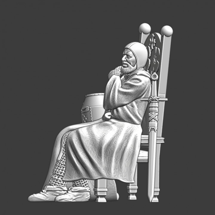 3D Printable Medieval Lord - sitting by Northern Crusades Miniatures