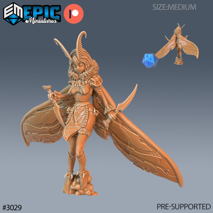 3D Printable Moth Girl Set / Huge Insect Hybrid / Insectoid Warrior ...