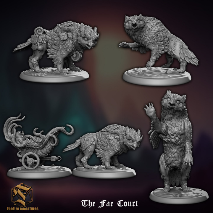 3D Printable Fae Court - Complete Set by FaeFire Miniatures