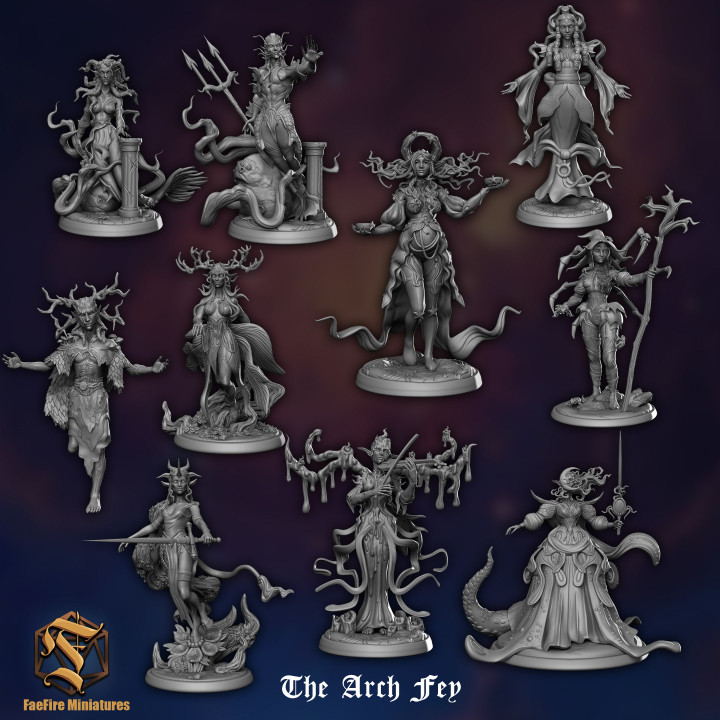 3D Printable Arch fey - The complete pack by FaeFire Miniatures