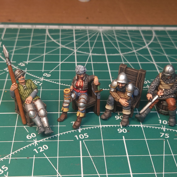 3D Printable Resting Guards (SITTING FOLKS) by Tiny Furniture