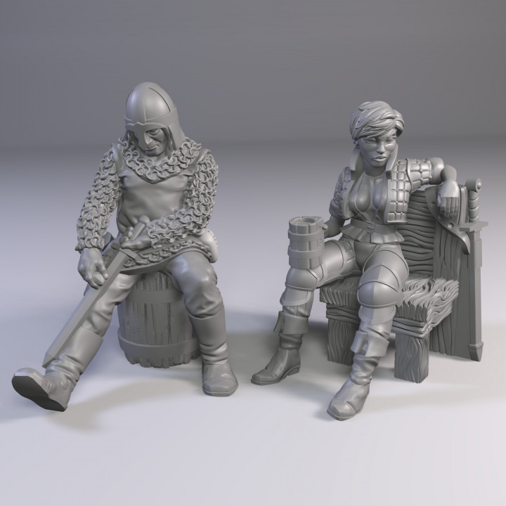 3D Printable Resting Guards (SITTING FOLKS) by Tiny Furniture