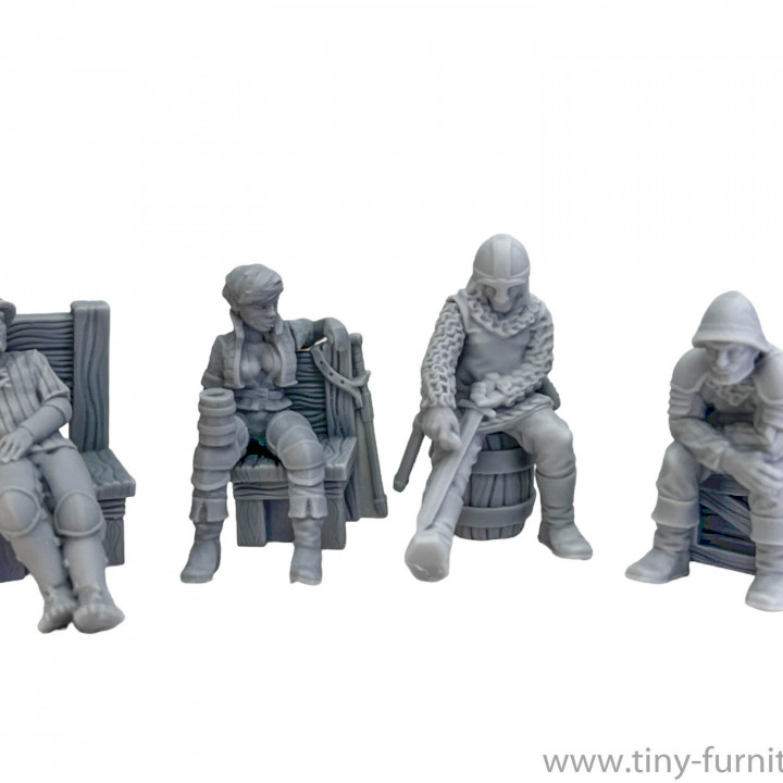 3D Printable Resting Guards (SITTING FOLKS) by Tiny Furniture