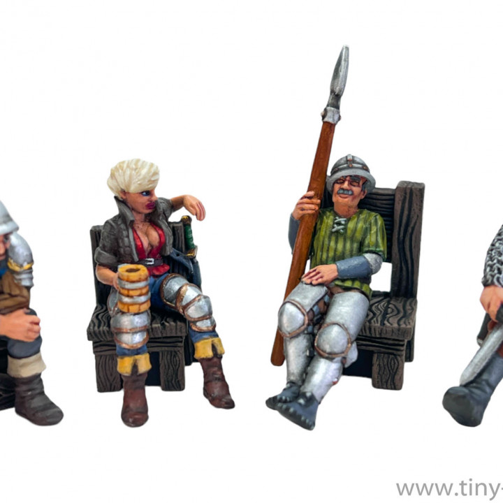 3D Printable Resting Guards (SITTING FOLKS) by Tiny Furniture