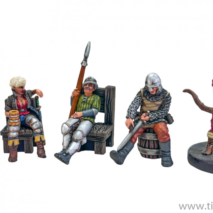 3D Printable Resting Guards (SITTING FOLKS) by Tiny Furniture