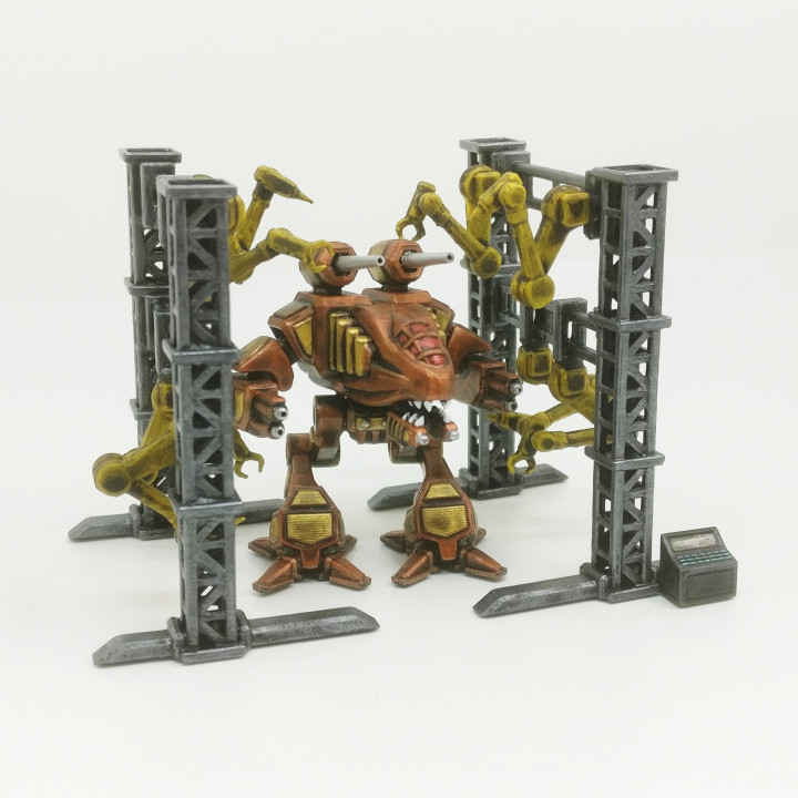 3D Printable Mecha Repair Bay by Donya Quick