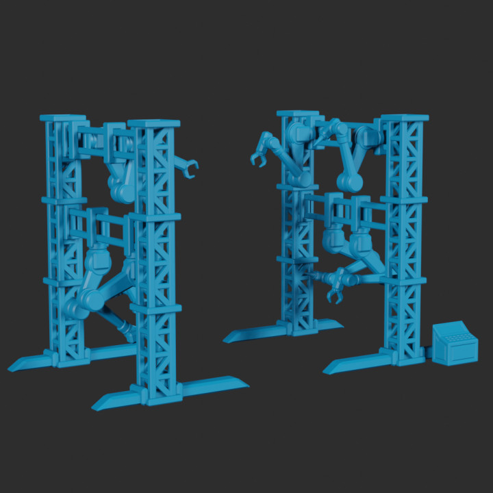 3D Printable Mecha Repair Bay by Donya Quick