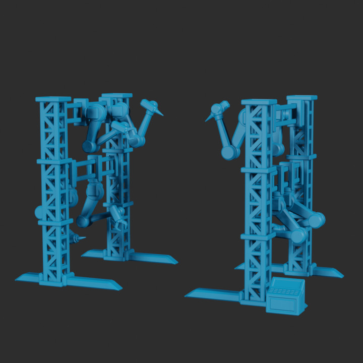 3D Printable Mecha Repair Bay by Donya Quick